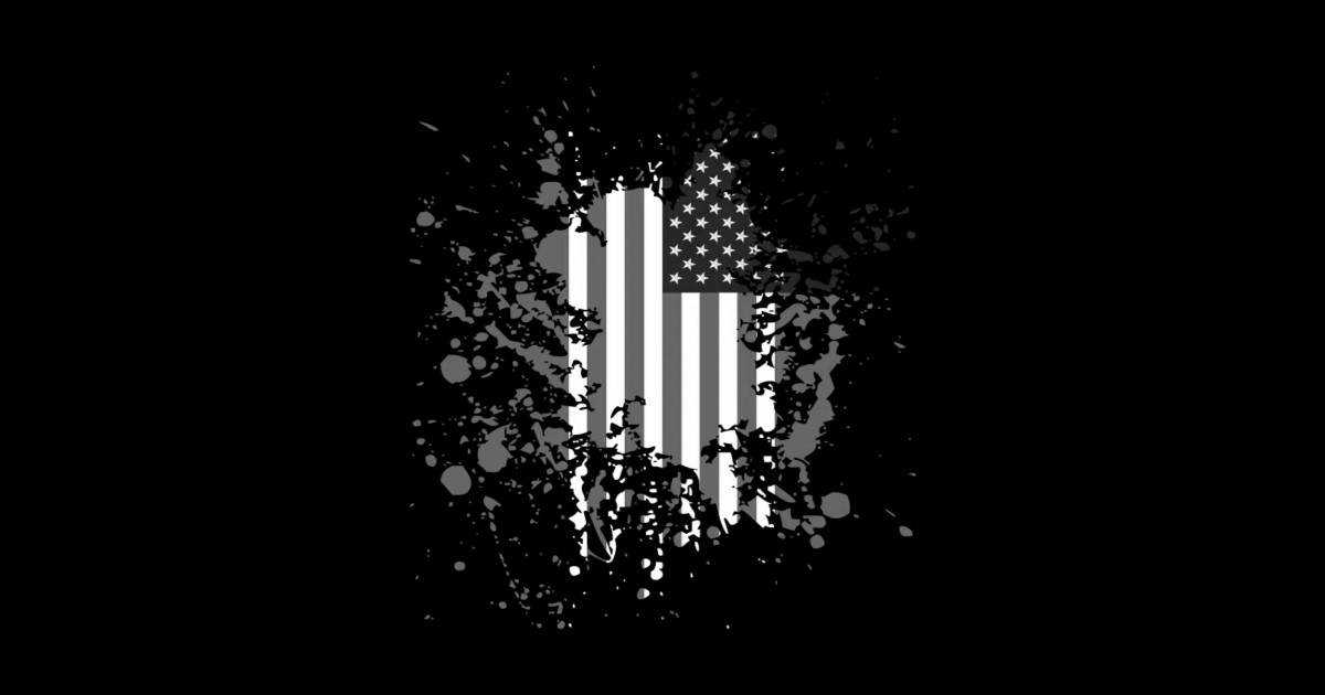 Monochrome American Flag Splash - American Flag - Posters and Art ...