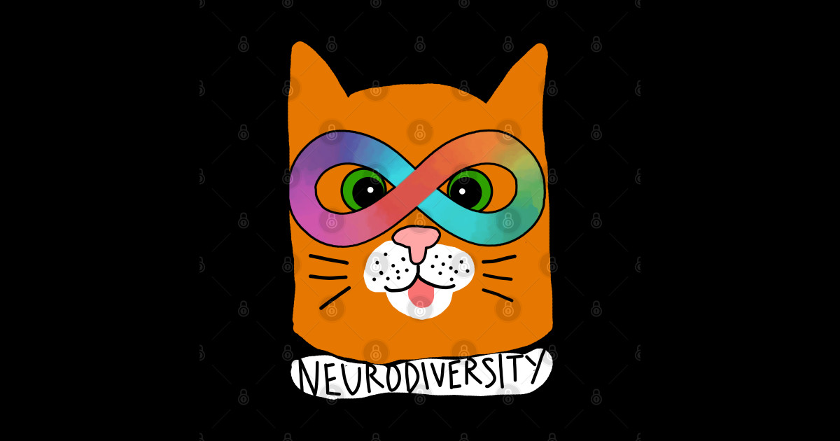 Neurodiversity Cat - Neurodiversity - Sticker | TeePublic