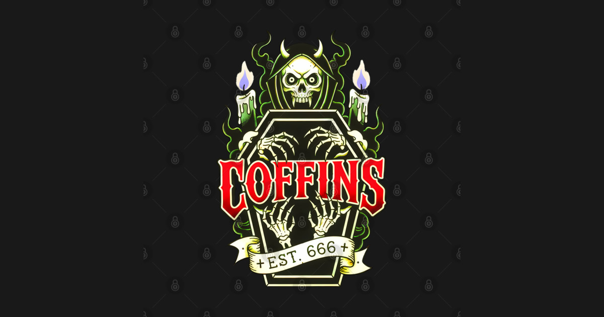 Coffins Retro Horror Death Tattoo - Coffins Retro Horror Death Tattoo ...