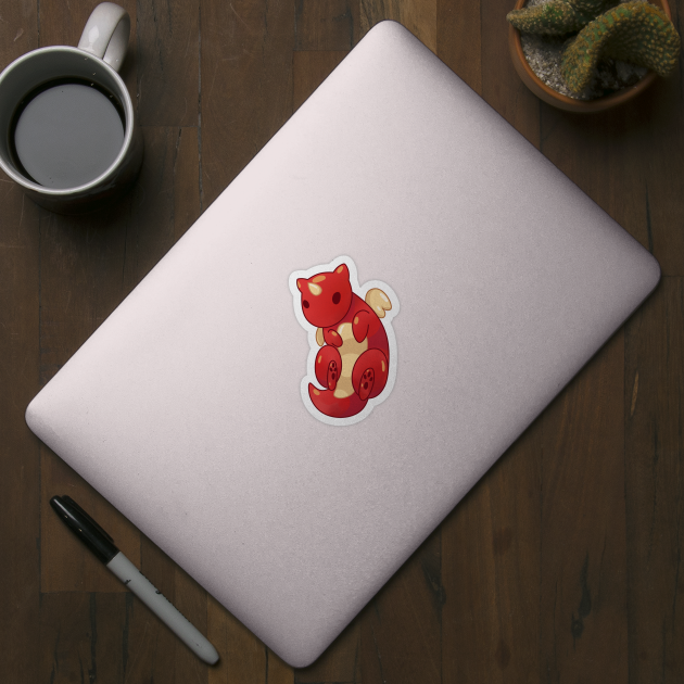 Unigon Chibi Red Dragon - Chibi Dragon - Sticker | TeePublic
