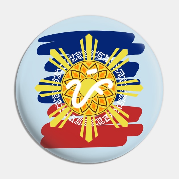 Baybayin word 'PI' (Pilipinas) - Philippines Flag Proud Filipino - Pin ...