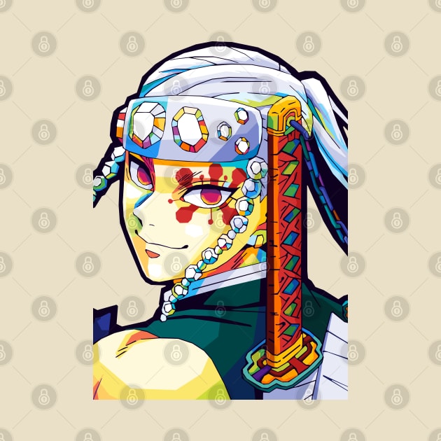 Tengen Uzui Demon Slayer Wpap Art - Demon Slayer - T-Shirt | TeePublic