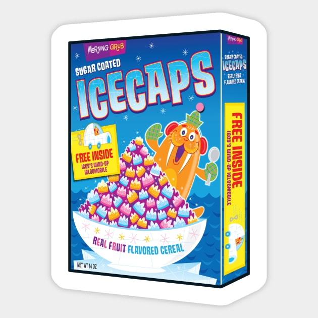 IceCaps Cereal Box Design - Cereal Box - Sticker | TeePublic
