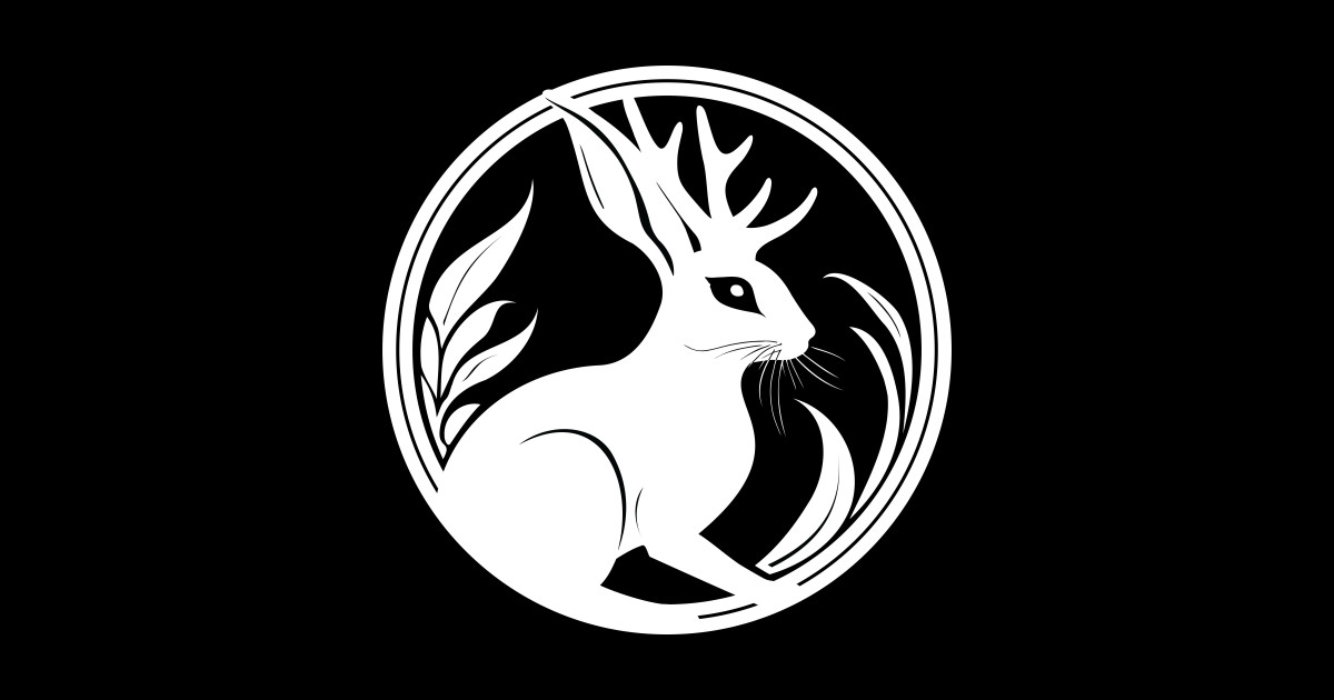 White Jackalope Mythical Creature Folklore Art - White Jackalope ...