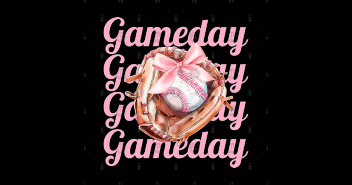 Coquette Aesthetic Gameday Baseball - Baseball - Posters and Art Prints | TeePublic