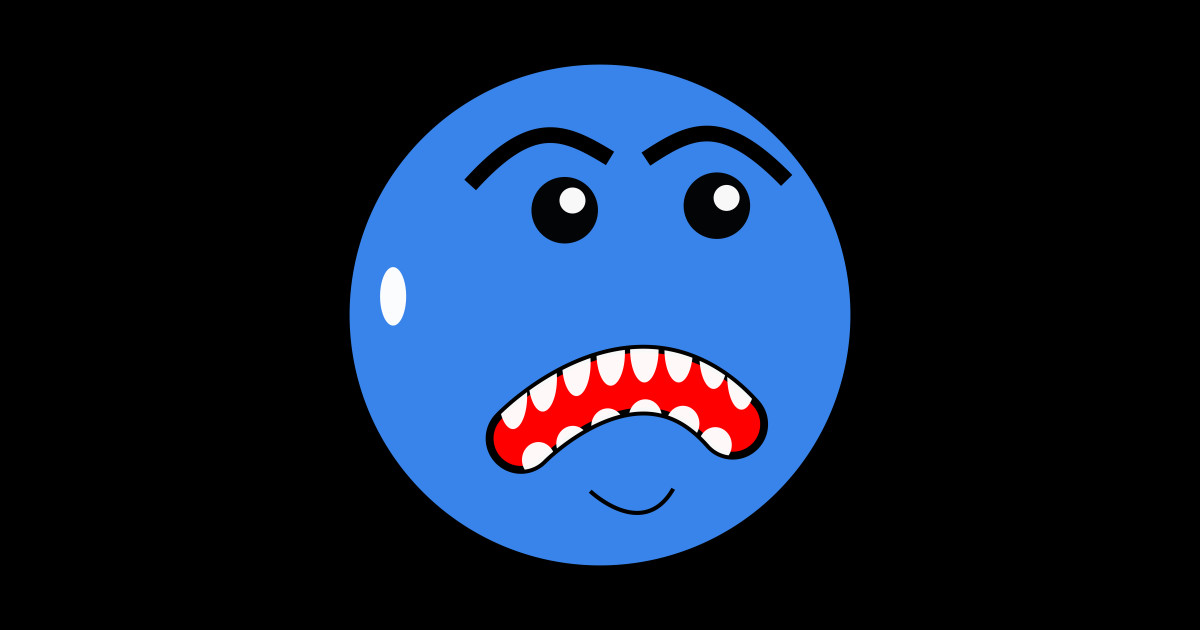 Mr Angry Blue Ball - Blue Ball - Sticker | TeePublic