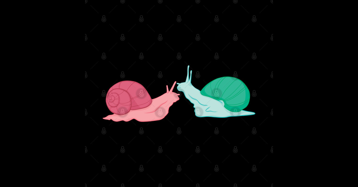 Pink and Green Snails - Snail - Sticker | TeePublic