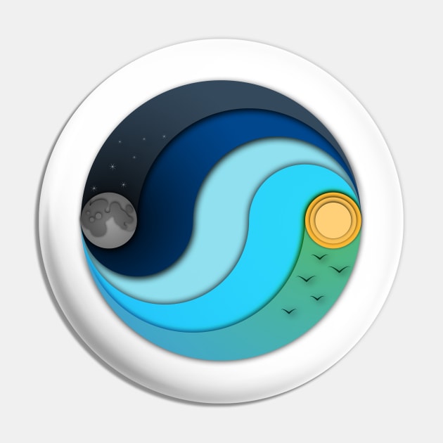 Day and night loop. - Ying Yang - Pin | TeePublic