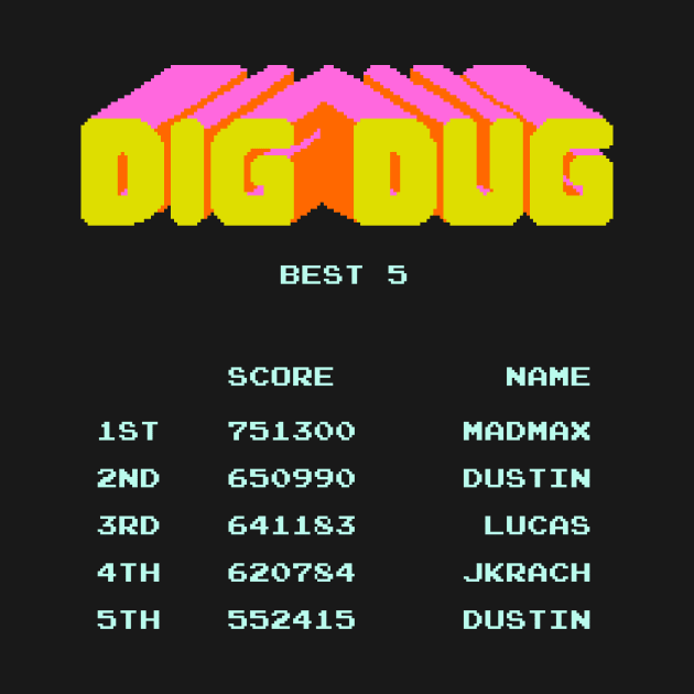 Dig Dug High Score - Stranger Things - T-Shirt | TeePublic