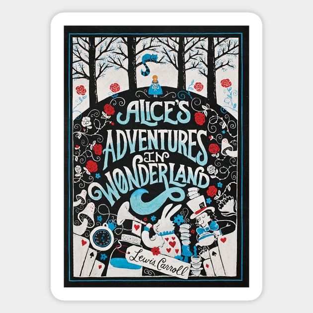 Alice in Wonderland Book Cover - Alice In Wonderland - Sticker | TeePublic