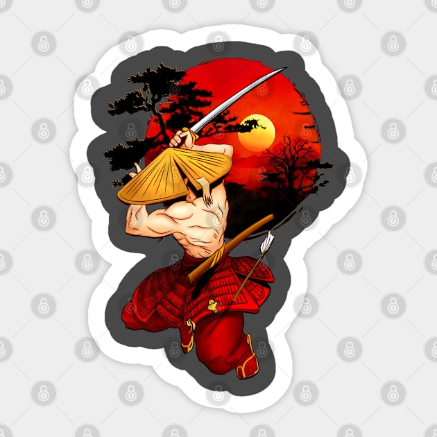 The Red Samurai - Ronin - Samurai Warrior - Sticker | TeePublic