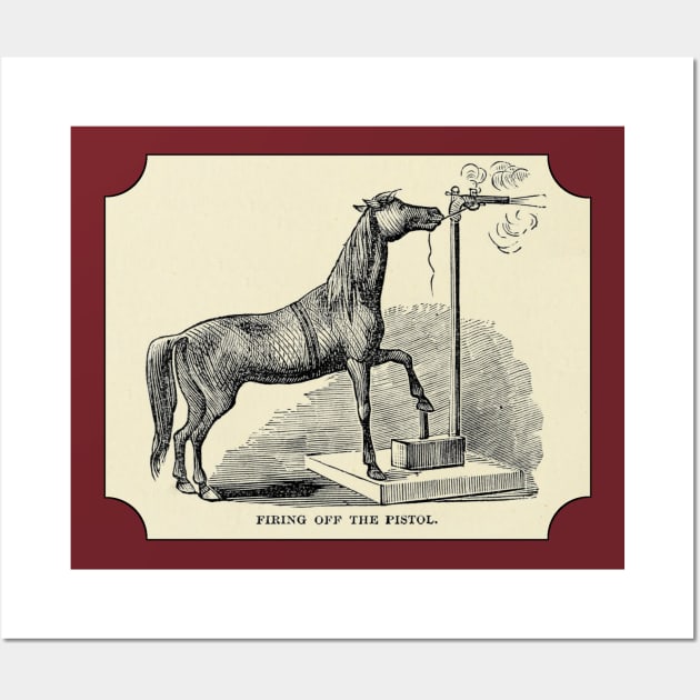 Horse With Gun - Vintage Illustration - Posters and Art Prints | TeePublic