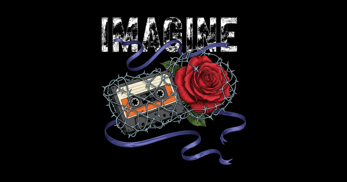 Imagine Cassette Tape Rose - Imagine Band - Sticker | TeePublic