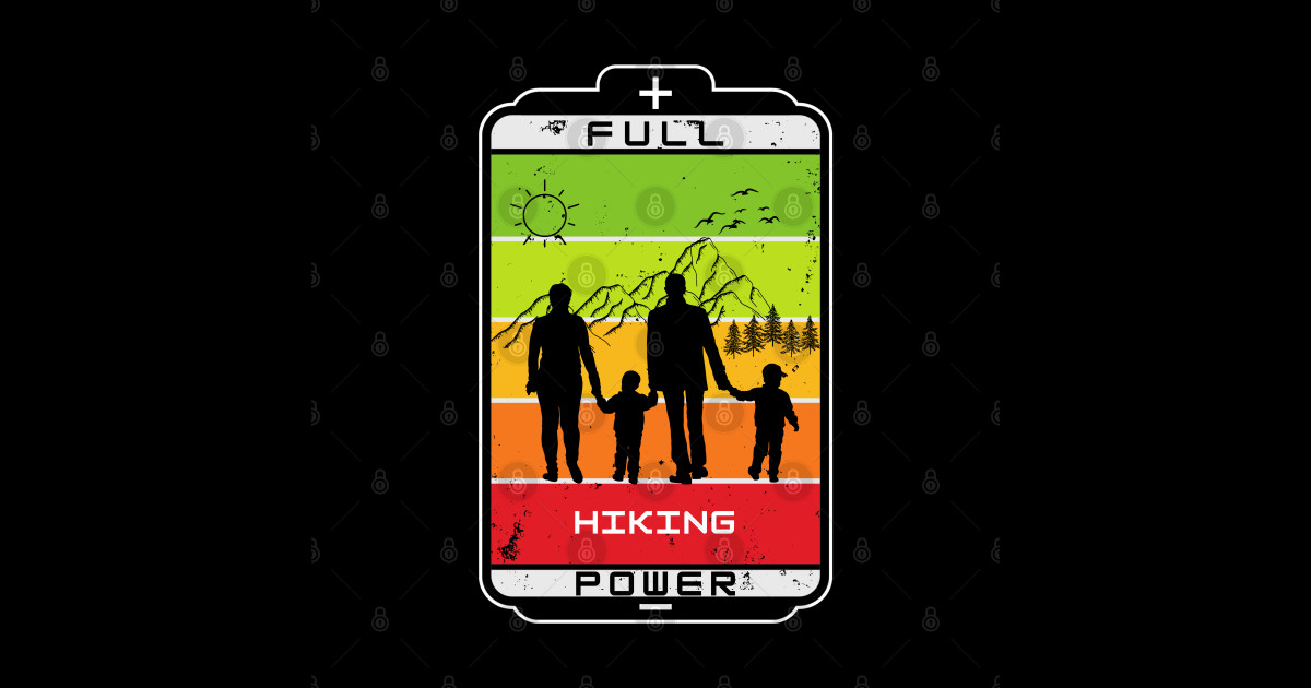 Hiking family full power - Hiking Family Full Power - Sticker | TeePublic