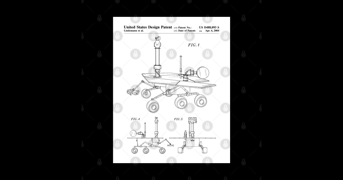 Nasa Mars Rover Patent - Mars Exploration Rover Art - Black And White ...