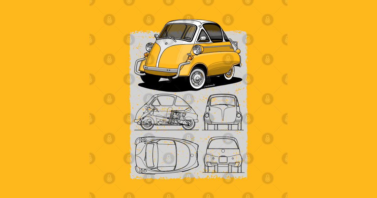 The super cute small and lovely car. - Isetta - T-Shirt | TeePublic