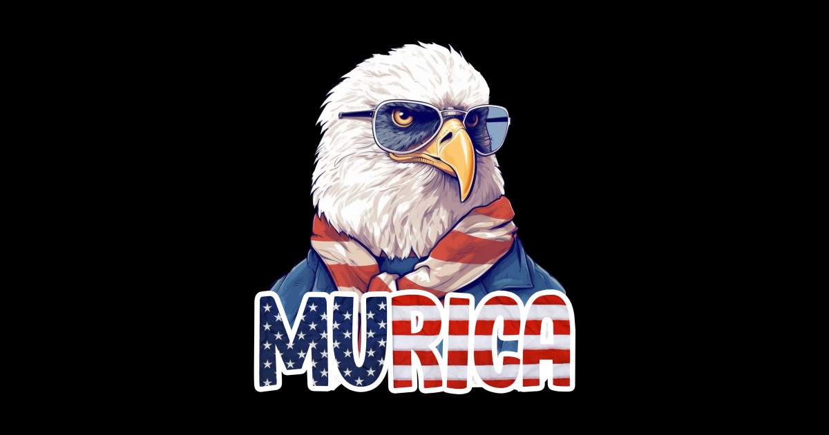 MURICA - Bald eagle number eight - Funny - Sticker | TeePublic