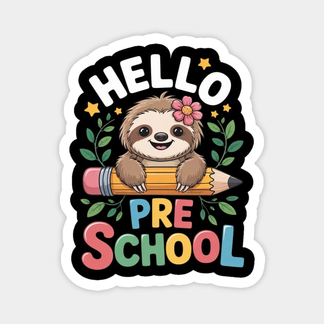 Hello Preschool Back To School Cute Sloth Lover Girl Kids - Hello ...