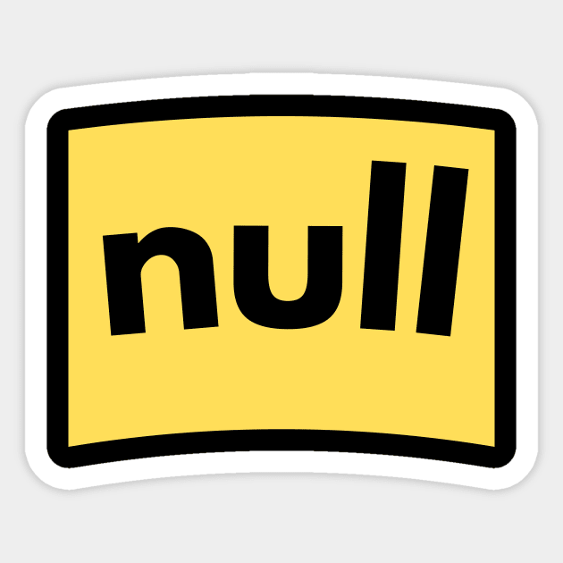 Null yellow background - Coding Gifts - Sticker | TeePublic