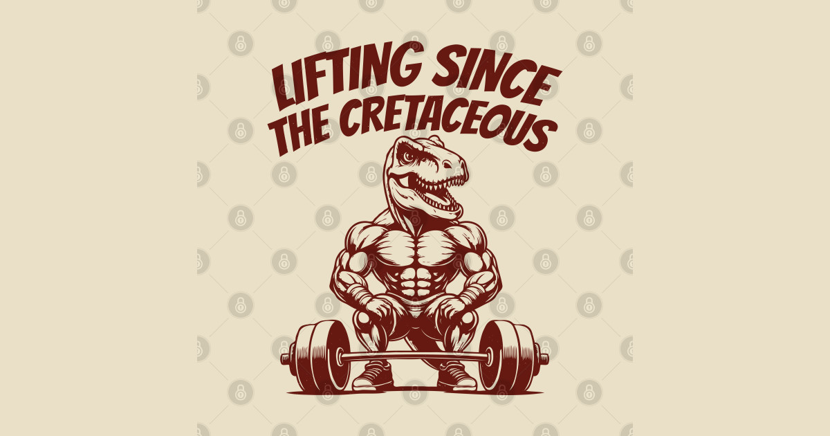 Funny T-Rex Gym - Lifting Dinosaur Bodybuilder - Gym - T-Shirt | TeePublic