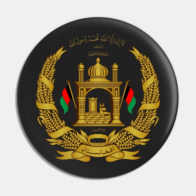 National Emblem of Afghanistan GOLD - Afghanistan - Pin | TeePublic