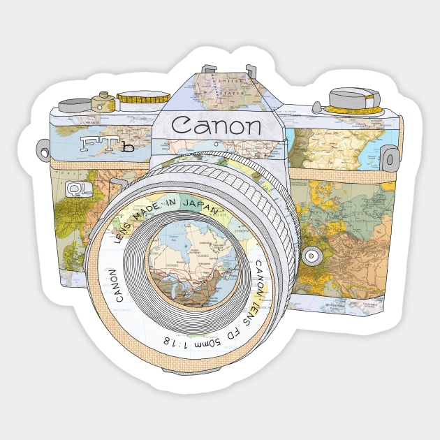 TRAVEL CAN0N - Camera - Sticker | TeePublic