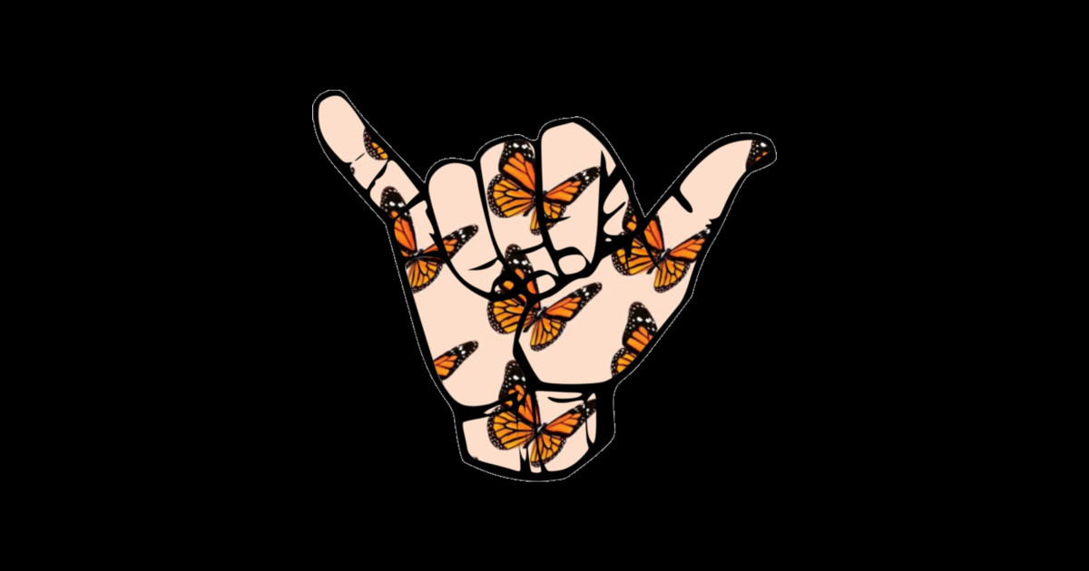 Butterfly Shaka Hand - Vsco - Sticker | TeePublic