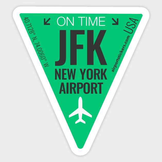 Airport code JFK triangle - New York City - Sticker | TeePublic