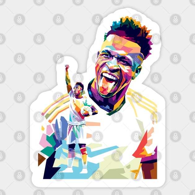 Vinicius jr Fan art illustration - Vinicius Jr - Sticker | TeePublic