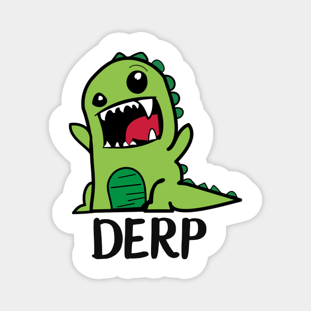Derp Dinosaur - Derp Dinosaur - Magnet | TeePublic