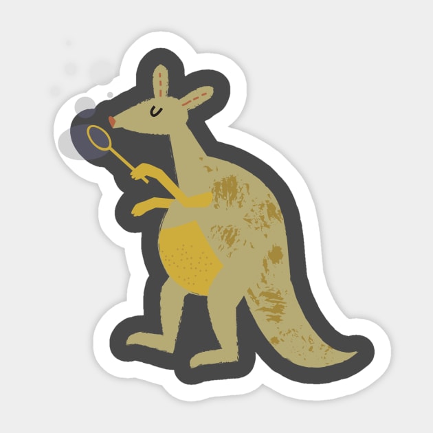 Kangaroo Playing Bubble - Kangaroo - Sticker | TeePublic