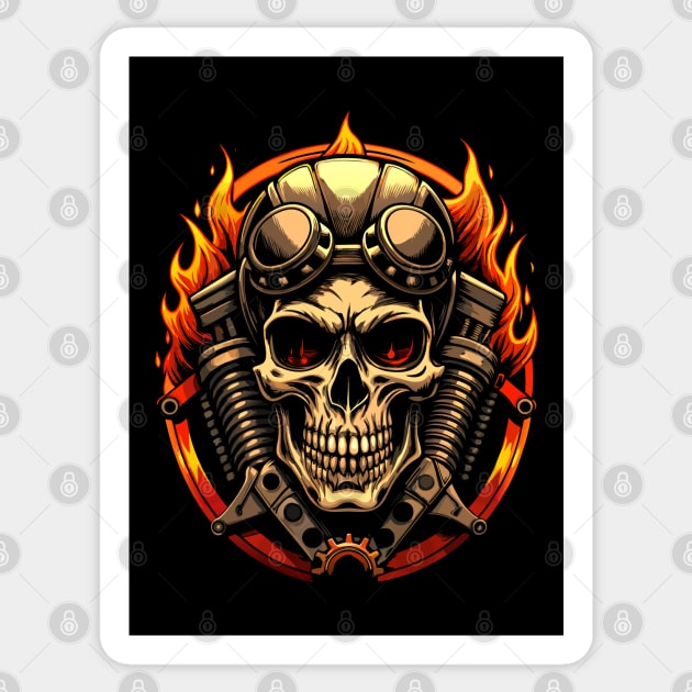 Greasy Bones Garage - Skull Rider - Sticker | TeePublic