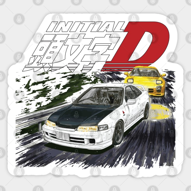 Smiley Sakai's Honda Integra dc2 initial d drifting school vs fd3s ...