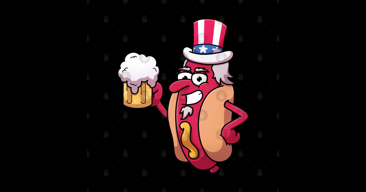 Uncle Sam Hotdog - Uncle Sam Hotdog - Sticker | TeePublic