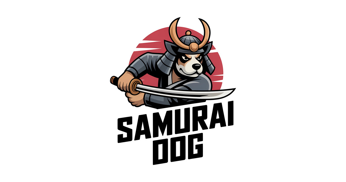 Samurai Dog Warrior with Katana Sword - Samurai Dog - T-Shirt | TeePublic