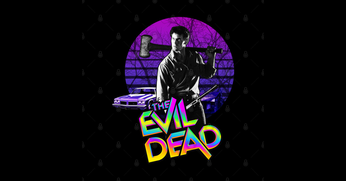 The Evil Dead - retrowave - Evil Dead - Sticker | TeePublic