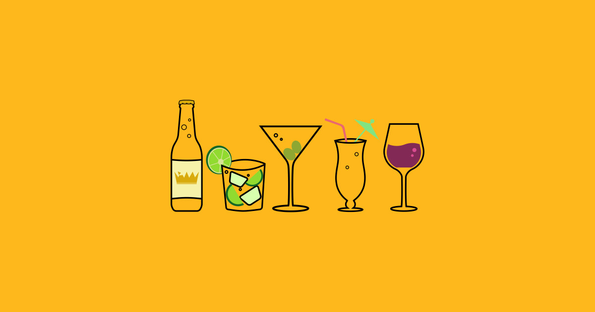 Minimalist Drinks Cocktail Collection - Cocktail - T-Shirt | TeePublic