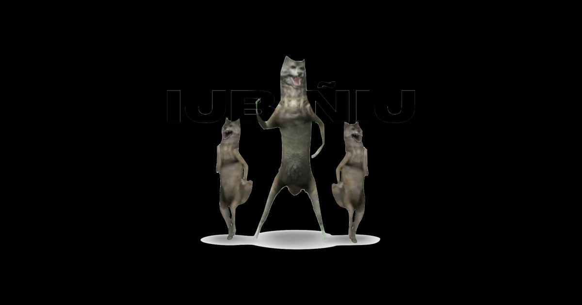 ijbiñij wolf dancing meme 3d animation three - Meme - Sticker | TeePublic