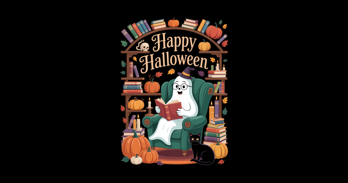 Ghost Library Reading Books Halloween - Ghost Library Reading Books ...