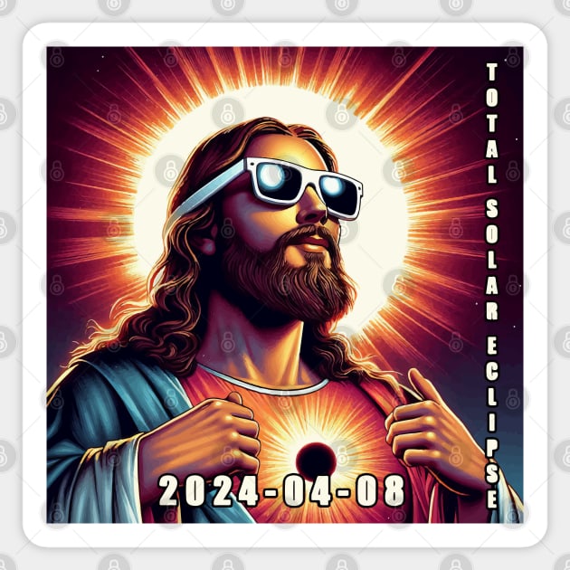 Jesus Christ Total Solar Eclipse 2024 - Total Solar Eclipse - Sticker ...