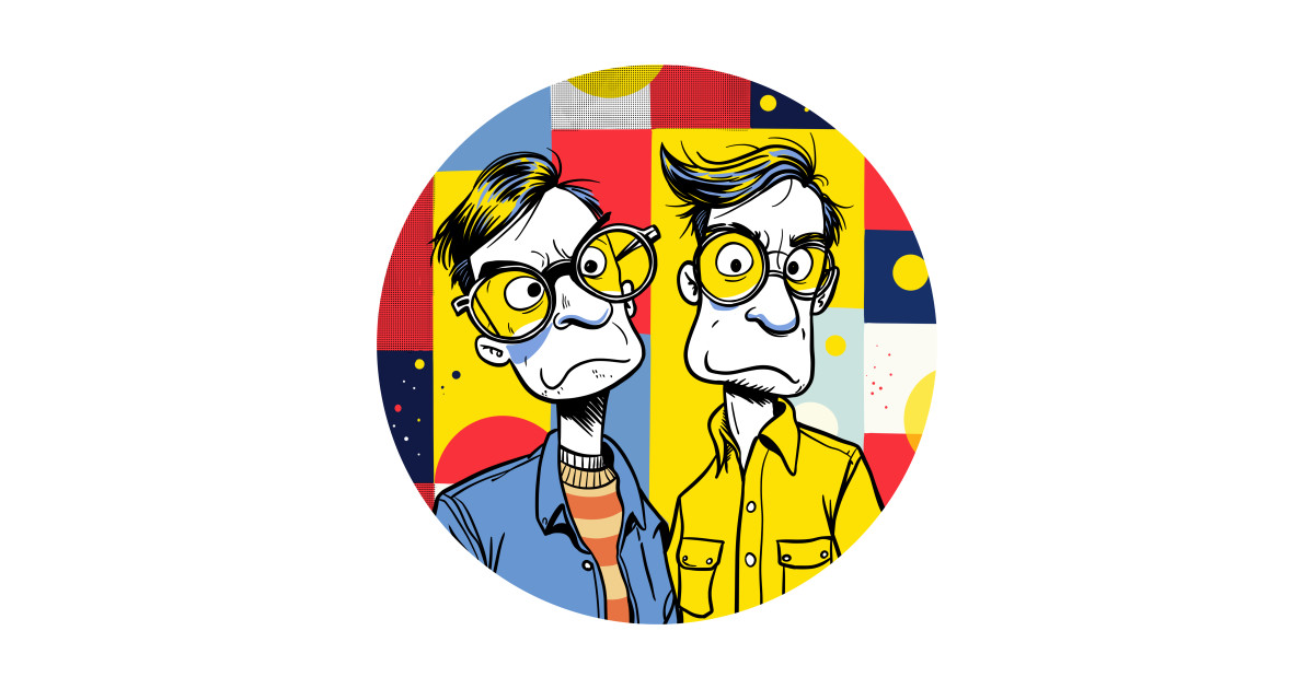 Awkward Twins - Colorful Pop Art Characters - Twins - T-Shirt | TeePublic