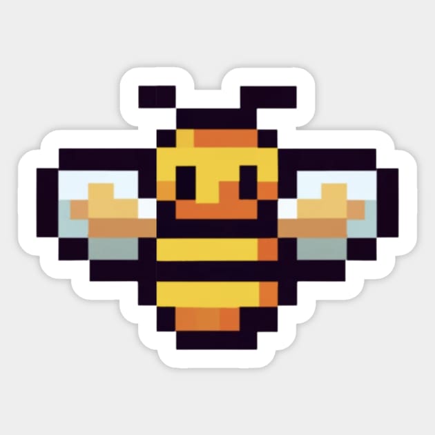 Cute Bee Pixel Art - 16bit - Sticker | TeePublic