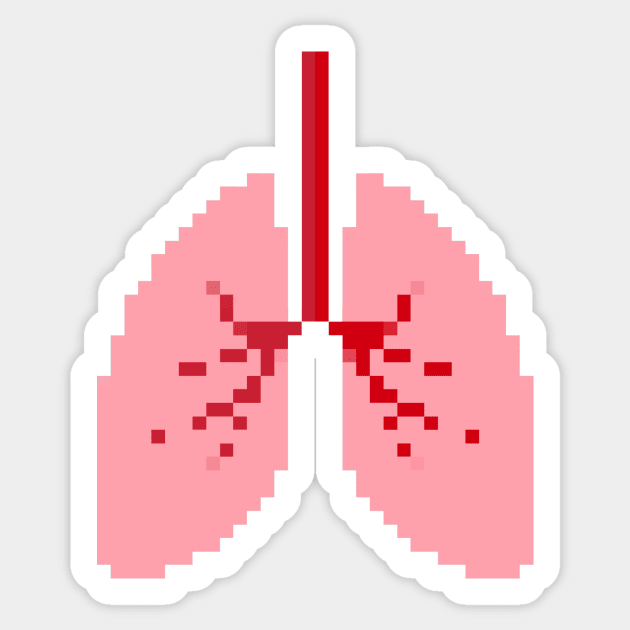 Lungs Pixel Art - 16bit - Sticker | TeePublic