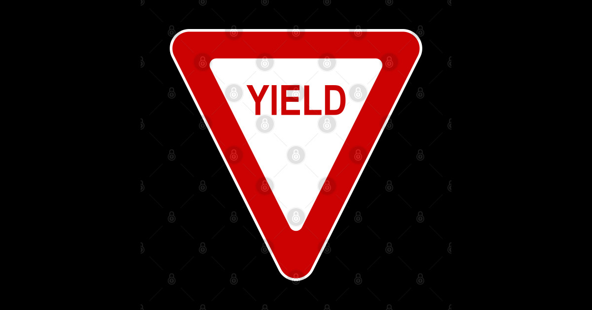 Yield Sign Symbol In Red - Yield - Sticker | TeePublic