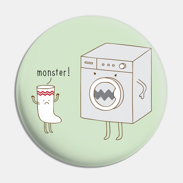 sock eating monster - Monster - Pin | TeePublic