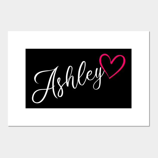 Ashley Name Calligraphy Pink Heart - Ashley Name - Posters and Art ...