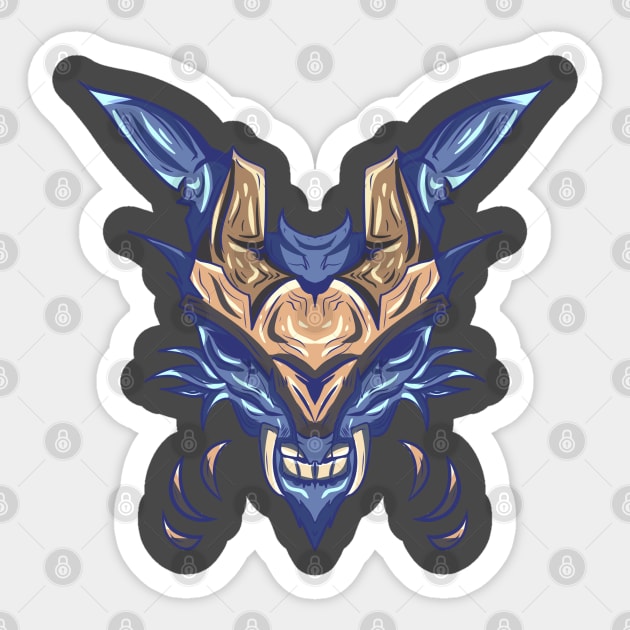 blue wolf - Blue Wolf - Sticker | TeePublic