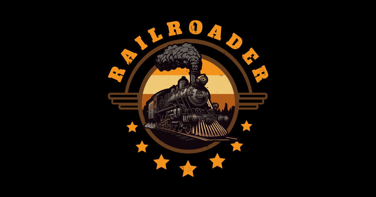 Railroader Steam Locomotive Railroad - Railroader Gift - Sticker ...