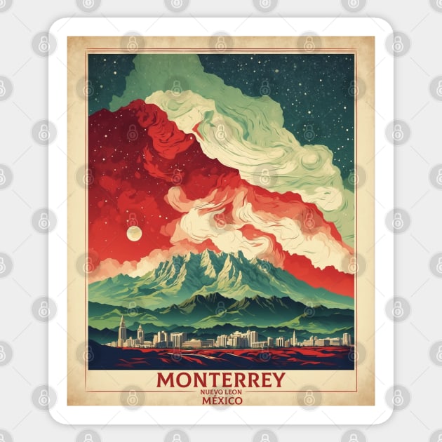 Monterrey Nuevo Leon Mexico Vintage Tourism Travel - Mexico - Sticker ...