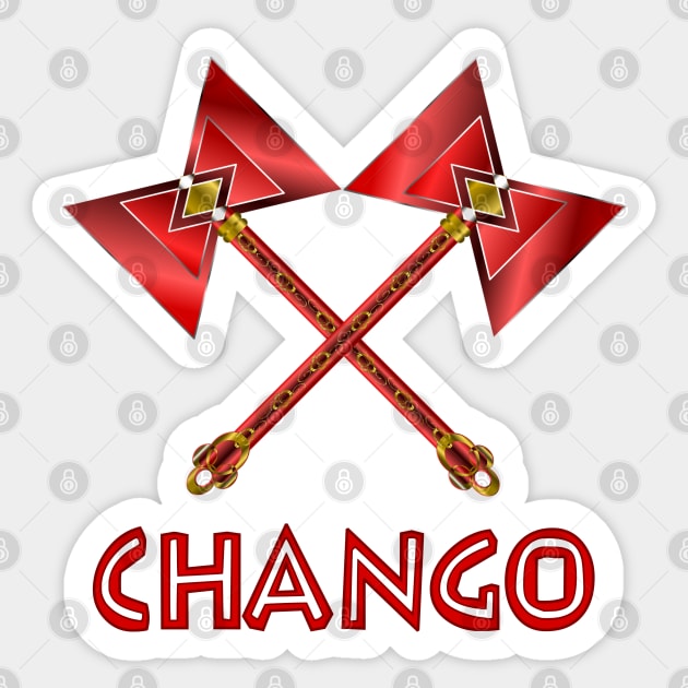 Chango Monogram w Dual Thunder Axe - Chango - Sticker | TeePublic